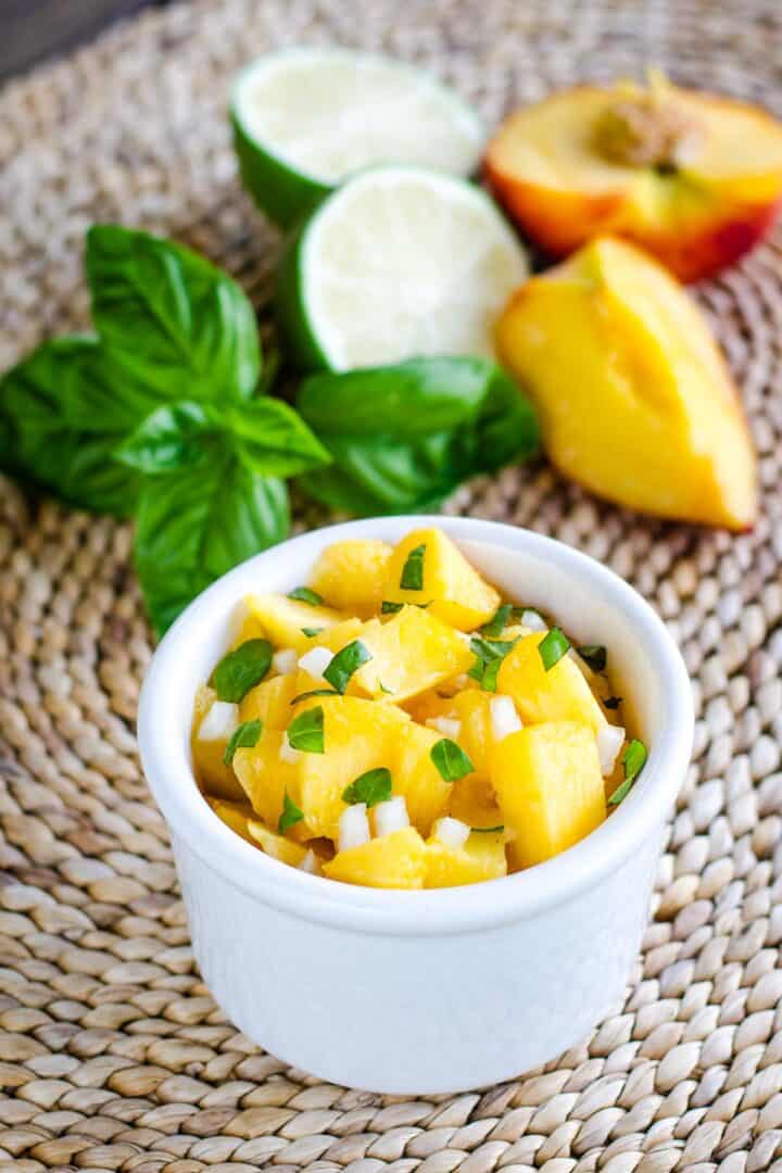 Fresh Peach Basil Salsa - Cook Eat Well