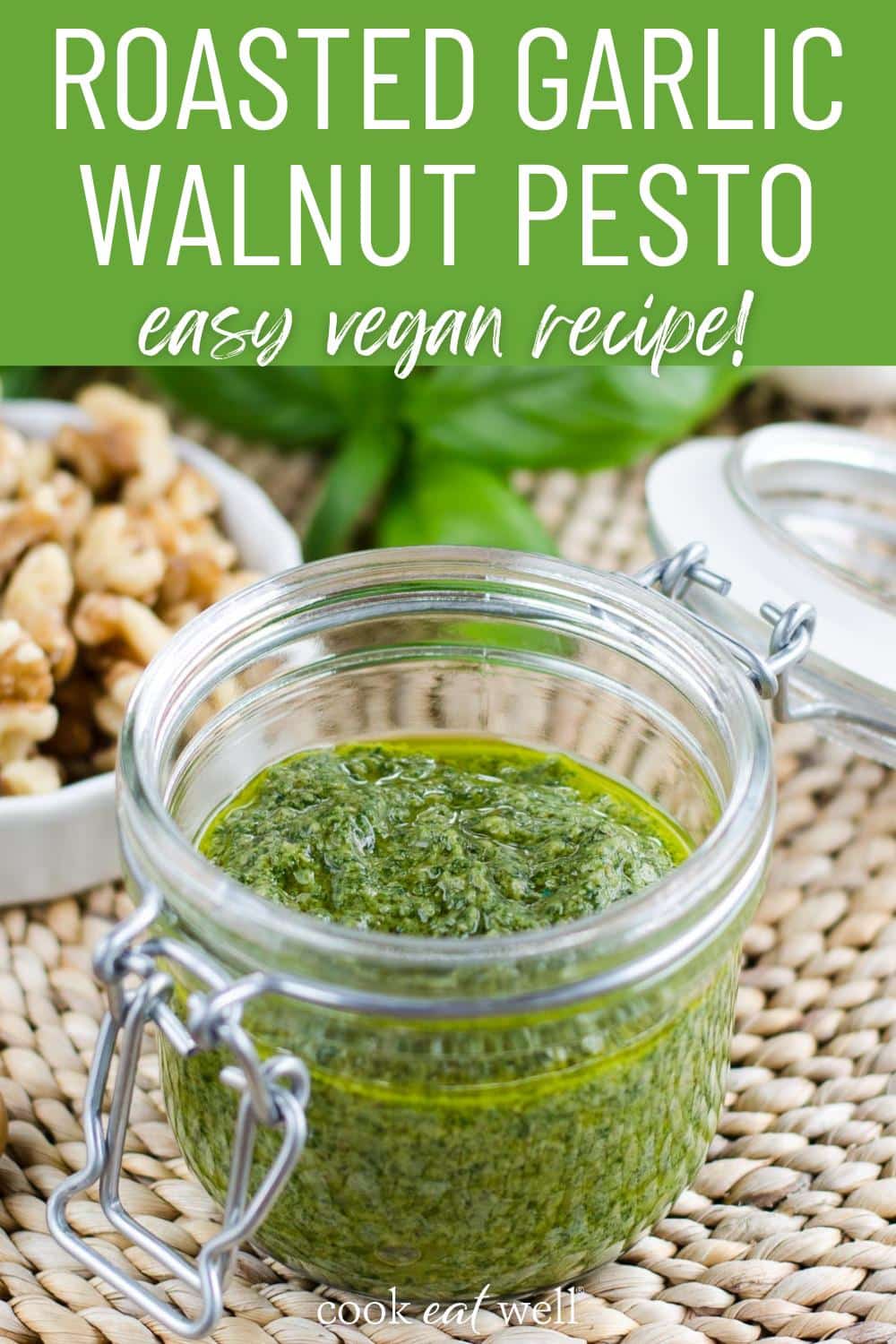 Roasted Garlic Walnut Pesto - Cook Eat Well